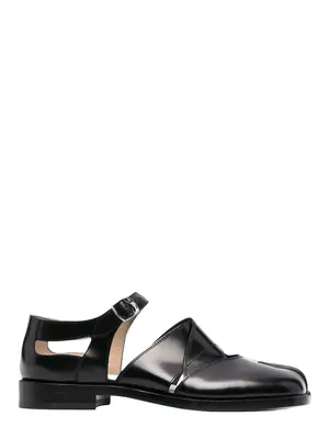 MAISON MARGIELA Tabi Cut-out Leather Sandals - Black