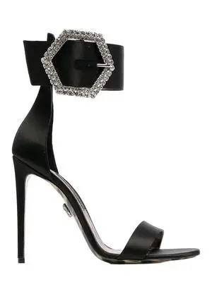 Philipp Plein Iconic Plein Rhinestone-buckle Sandals - Black