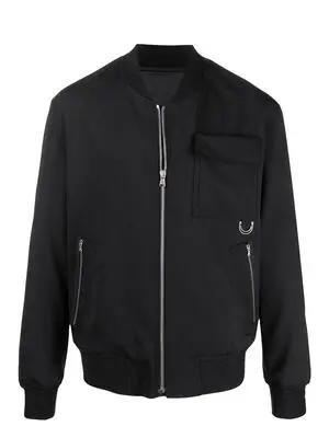 WOOYOUNGMI Stretch-wool Cargo Bomber Jacket - Black