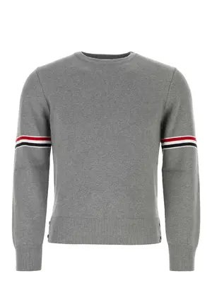 Thom Browne Milano Stitch Crew Neck Jumper - Grey