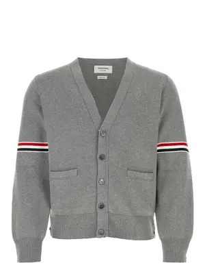 Thom Browne Milano Stitch Stripe Armband Cardigan - Grey