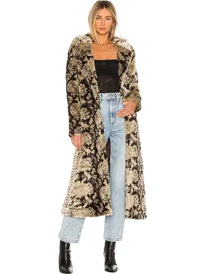 UNREAL FUR Madam Grace Faux Fur Coat - Natural Serpent