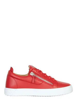 GIUSEPPE ZANOTTI Frankie Double-zip Low-top Sneakers - Red
