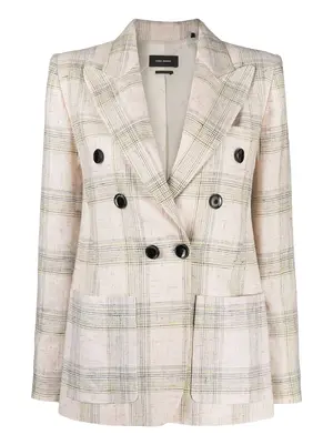 Isabel Marant Lenora Check-print Jacket - Neutrals