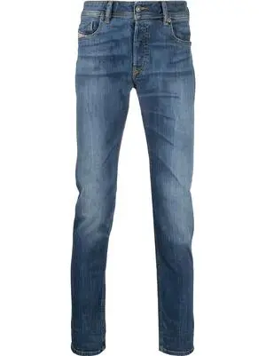 DIESEL® Mid-rise Straight Leg Jeans - Blue