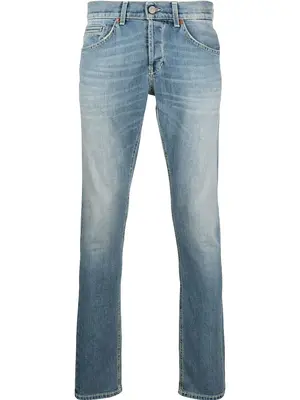 DONDUP Stonewashed Straight-leg Jeans - Blue