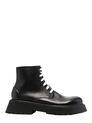Marsèll Micarro Leather Combat Boots - Black