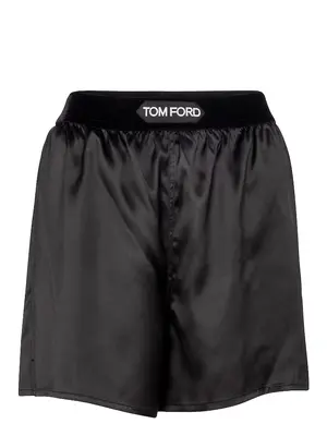TOM FORD Silk-blend Shorts - Black