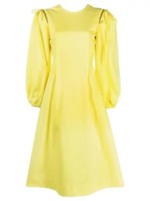 MSGM Long-sleeve A-line Dress - Yellow