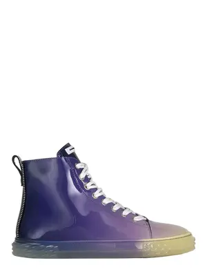 GIUSEPPE ZANOTTI Blabber Gradient High-shine Hi-top Sneakers - Purple