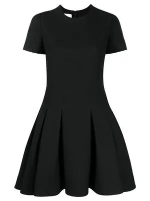 Valentino Garavani Pleated Flared Mini Dress - Black