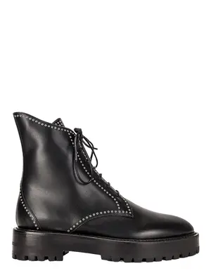 Alaïa Leather Micro Oeillets Boots - Noir