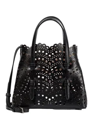 AZZEDINE ALAIA Alaïa Le Mina 20 Vienne Wave Leather Tote Bag - Black