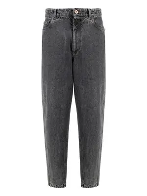 Brunello Cucinelli High-rise Tapered Jeans - Black