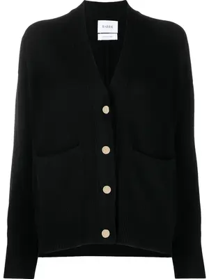 BARRIE Button-up Cashmere Cardigan - Black