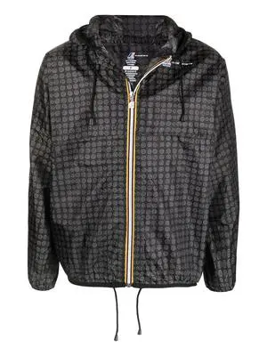 10 CORSO COMO Graphic-print Hooded Raincoat - Grey