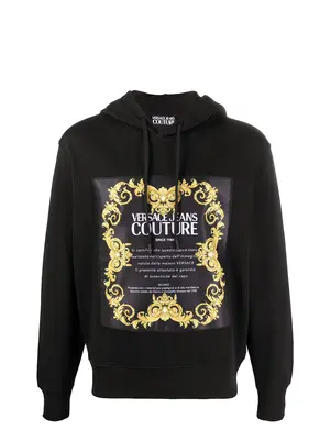 Versace Baroque Logo Hoodie - Black