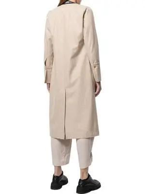 Y’s Asymmetric Front Wool Coat - Brown