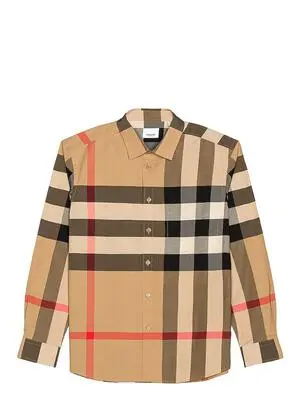 Burberry Somerton Check Shirt In Brown - Archive Beige