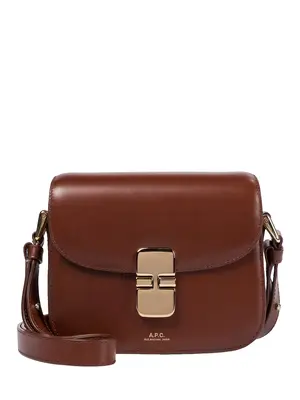 A.p.c. Grace Mini Leather Shoulder Bag - Brown