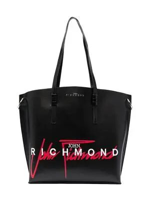 John Richmond Logo Print Shopper Tote - Black