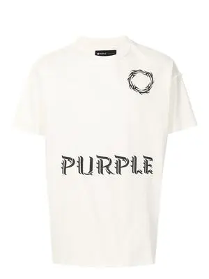 PURPLE BRAND Logo-print Short-sleeve T-shirt - White