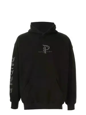 PURPLE BRAND Logo Print Hoodie - Black