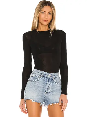 SNDYS Lounge Katya Sheer Top - Black