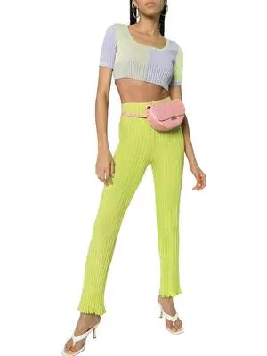 JACQUEMUS La Maille Yauco Ribbed Cropped Top