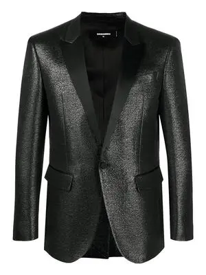 Dsquared2 High-shine Brocade Pattern Blazer - Black