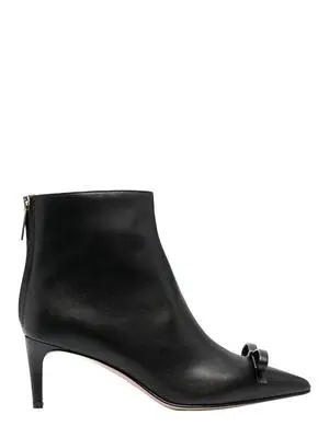 Red Valentino Bow-detail Ankle Boots - Black