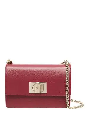 Furla Foldover Leather Crossbody Bag - Red