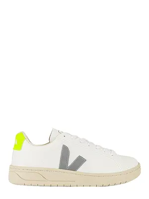 VEJA Urca Sneaker White  Oxford Grey & Jaune Fluo
