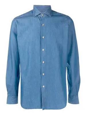 XACUS Long Sleeve Denim Shirt - Blue