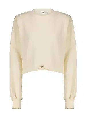 THE FRANKIE SHOP Drawstring Cotton Terry Sweatshirt - White