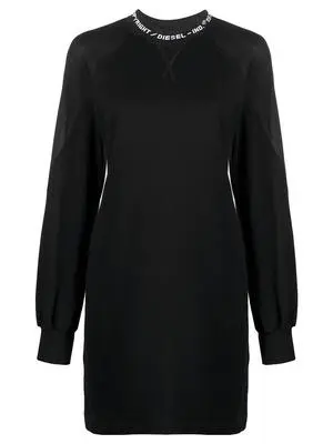 DIESEL® Logo Collar Sweater Dress - Black