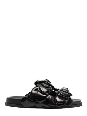 Valentino Garavani Rose-detail Slides - Black