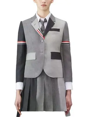 Thom Browne Fun-mix Panelled Blazer - Grey