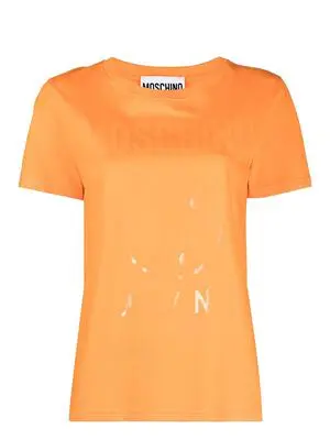 Moschino Print Cotton T-shirt - Orange