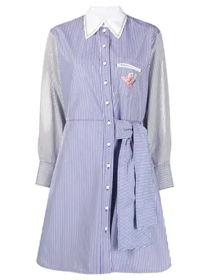 Chloé Pinstripe Shirtdress - Blue