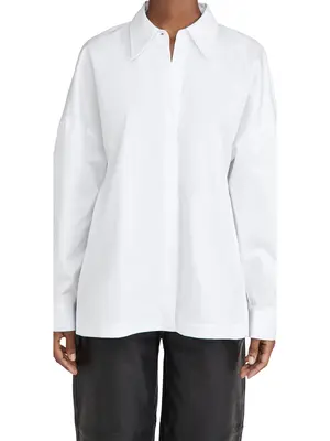 Tibi Oversized Shirting Shirt - White