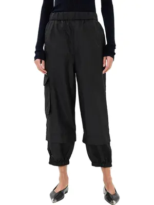 Tibi Crispy Nylon Joggers - Black
