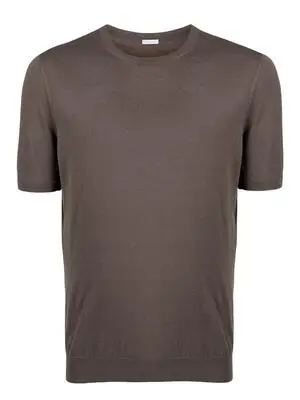 Malo Short-sleeved Knit T-shirt - Brown
