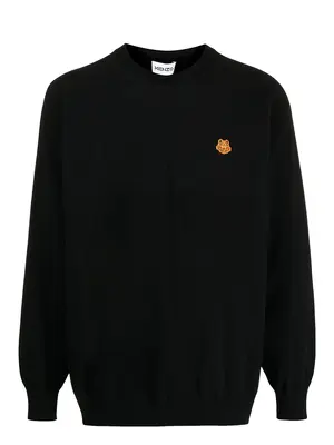 Kenzo Tiger-patch Jumper - Black