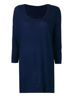 SOTTOMETTIMI Merino Wool Longline Sweater - Blue