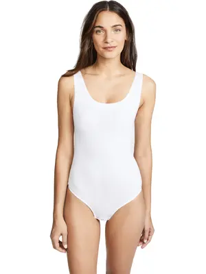 Yummie Ruby Scoop Neck Thong Bodysuit - White