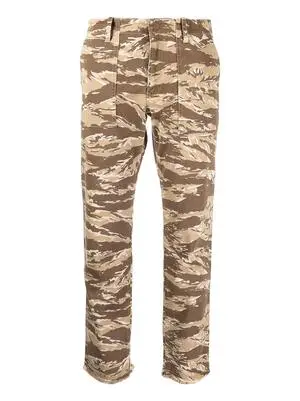 NILI LOTAN Camouflage Print Cropped Trousers - Neutrals