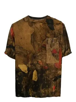 UMA WANG Abstract-print T-shirt - Brown