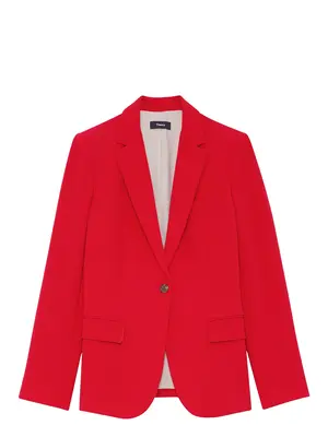 Theory Theory Admiral Crepe One-Button Blazer Geranium