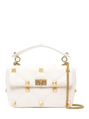 Valentino Garavani Large Roman Stud Shoulder Bag - Neutrals